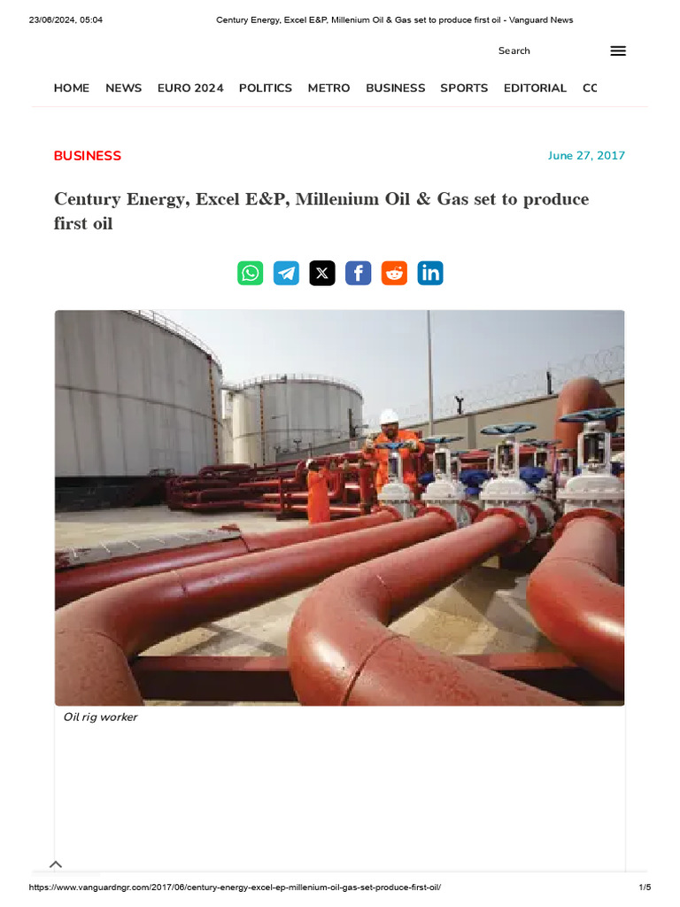 Century Energy, Excel E&P, Millenium Oil & Gas Set To Produce First Oil - Vanguard News | PDF ...