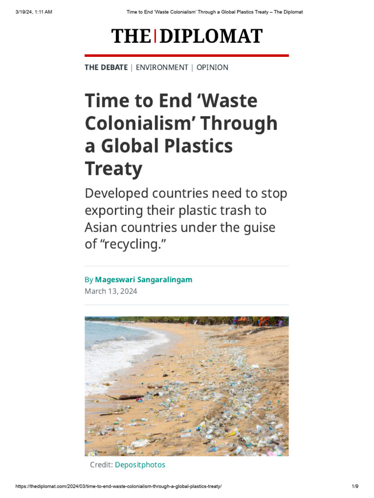 End Waste Colonialism: Global Plastics Treaty | PDF | Waste | Recycling