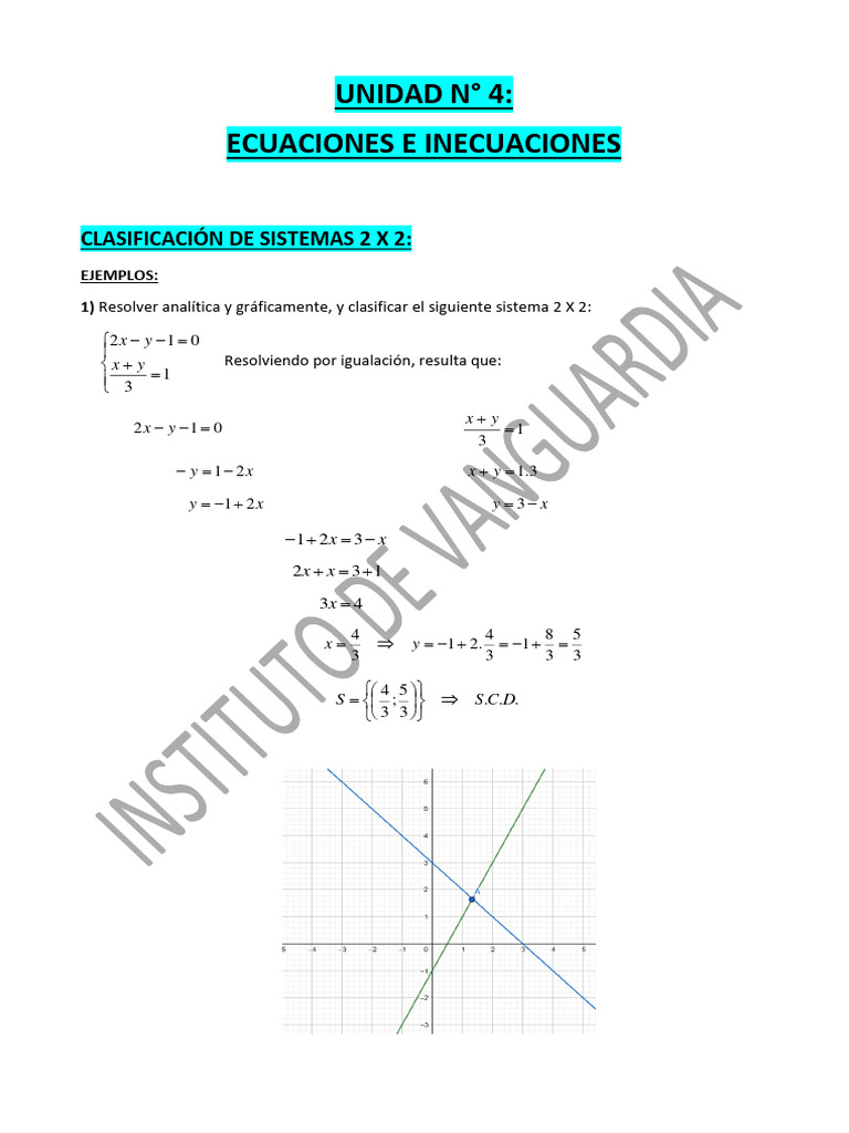 Mat Unidad 4 Ecuaciones e Inecuaciones - 1 | PDF | Matemáticas ...