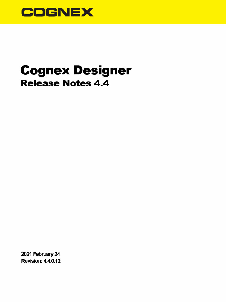 Cognex Designer Release Notes v.4.4 | PDF | Computer File | World Wide Web
