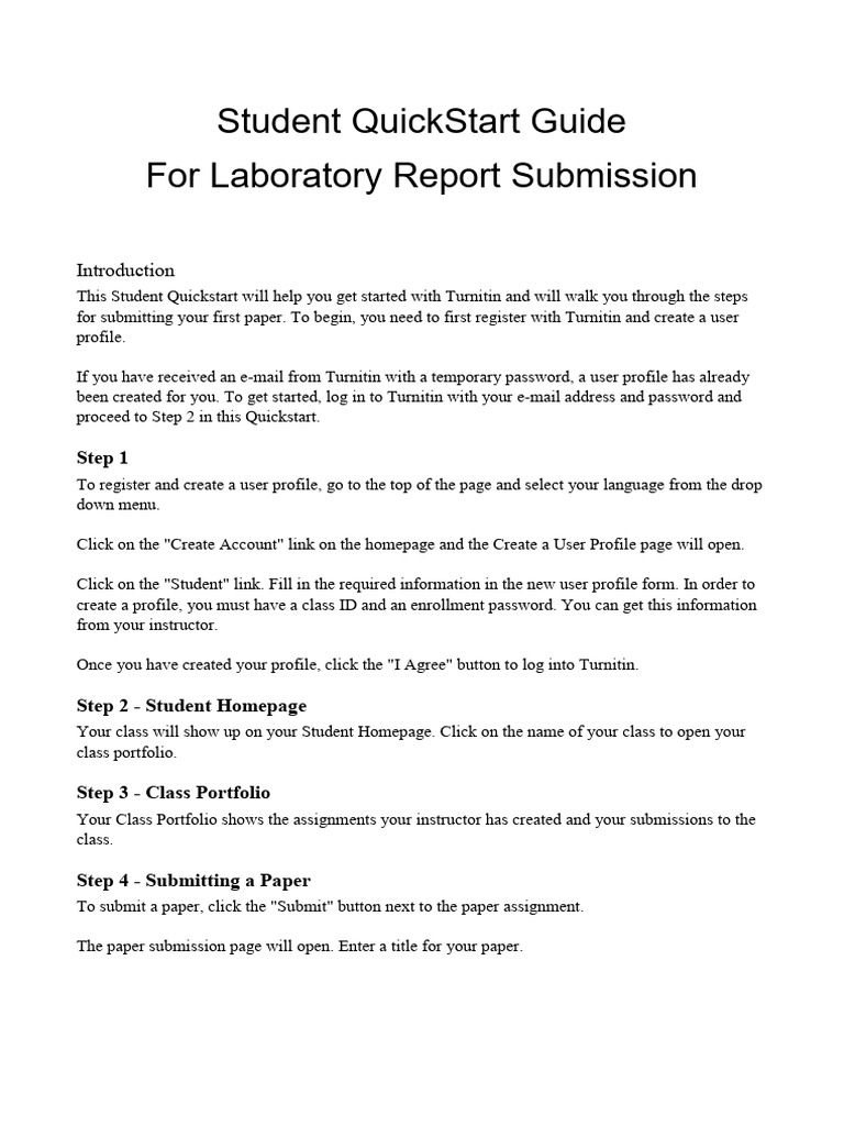 Student QuickStart Guide(Turnitin) | Download Free PDF | Turnitin | Login