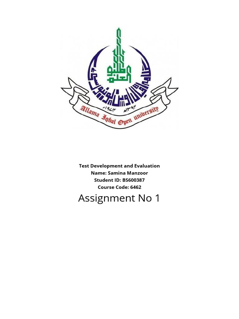6462 Assignment No 1 | PDF | Educational Assessment | Software Testing 6462 Assignment No 1 | PDF | Educational Assessment | Software Testing