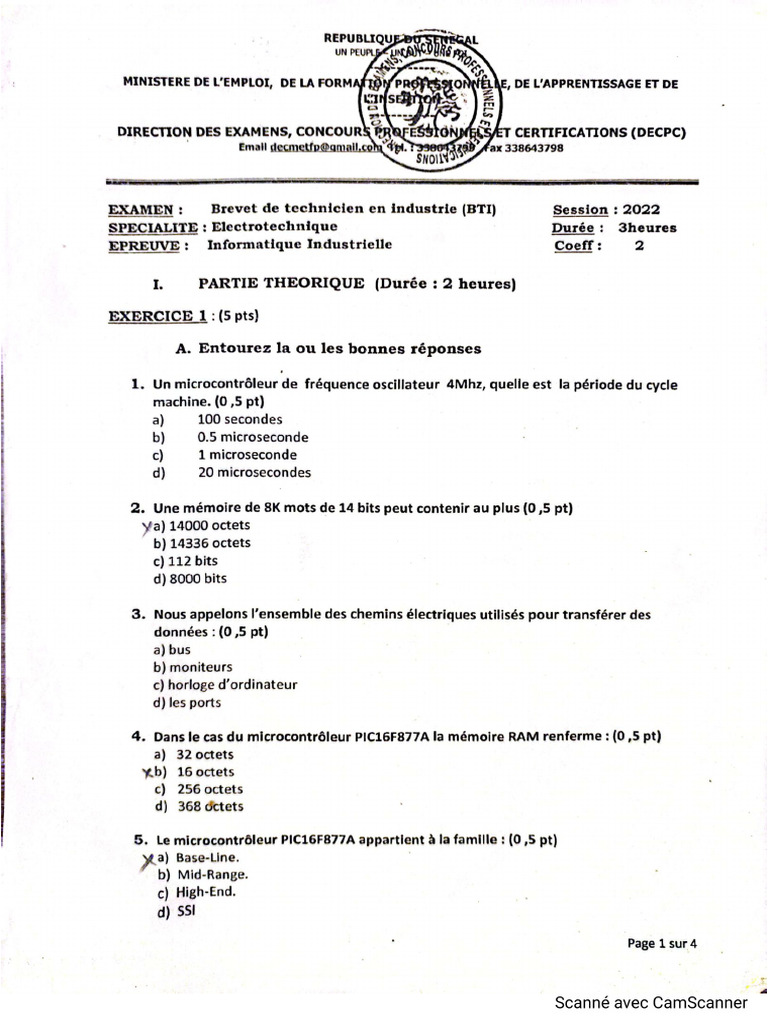 Sujet Info BT 22 | PDF