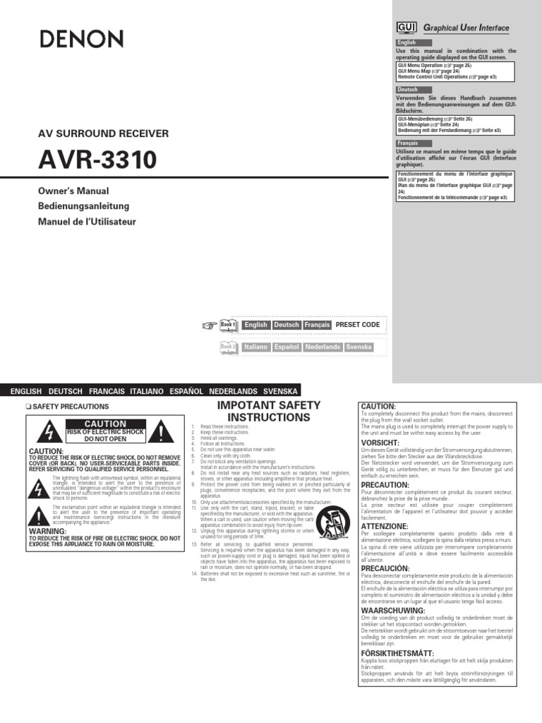 Avr 3310 Owners Manual en | PDF