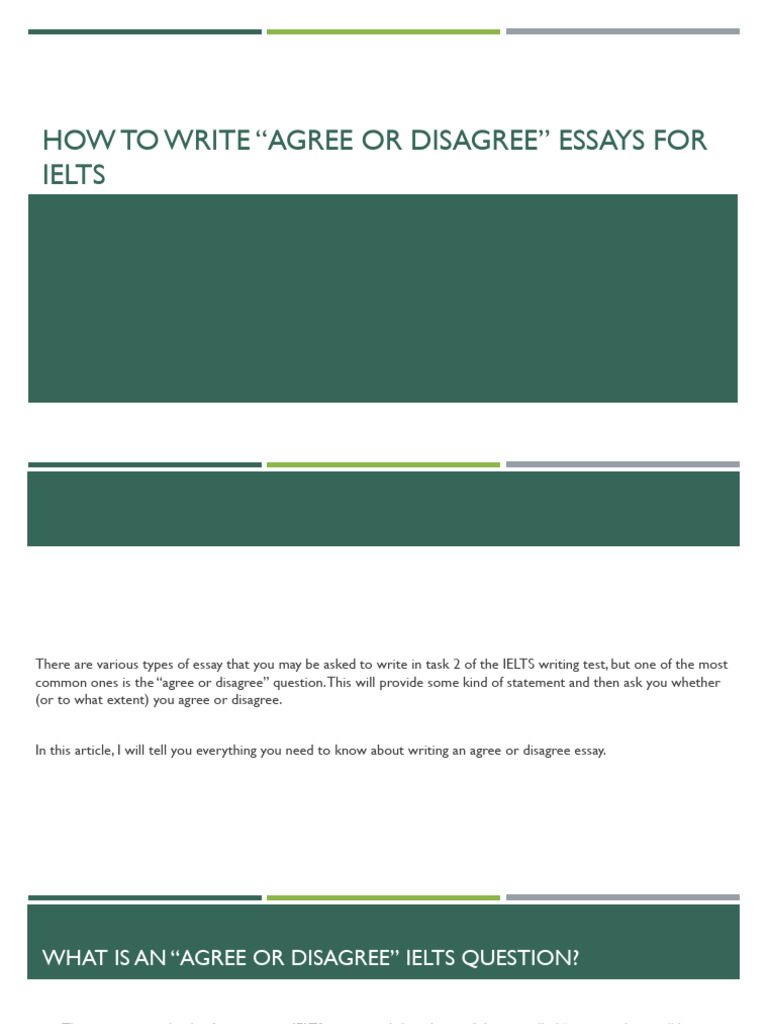 IELTS Agree or Disagree Essay Guide | PDF | Question | Aids