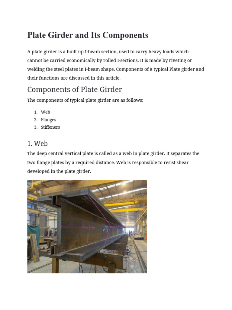 Plate Girder and Its Components | PDF | Building Engineering | Civil ...