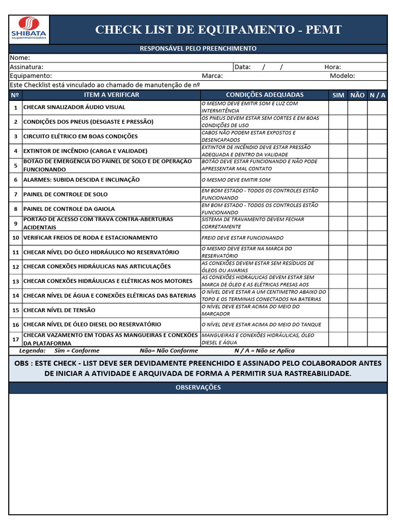 Check list PEMT | PDF