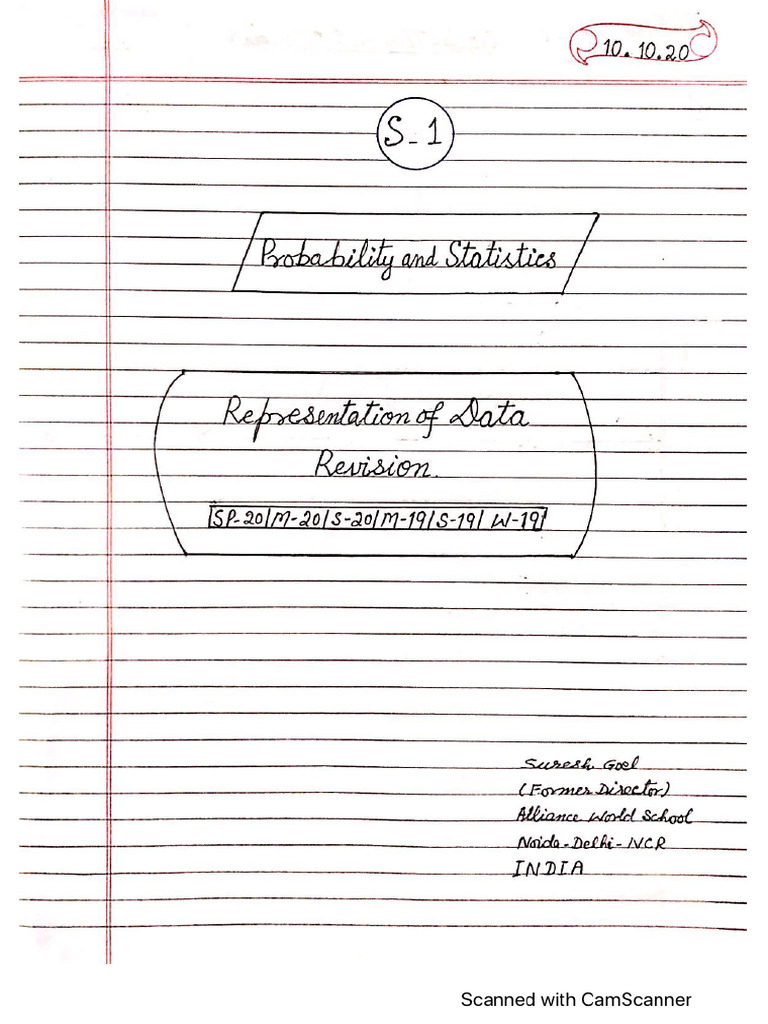s1 Representation of Data Revision | PDF