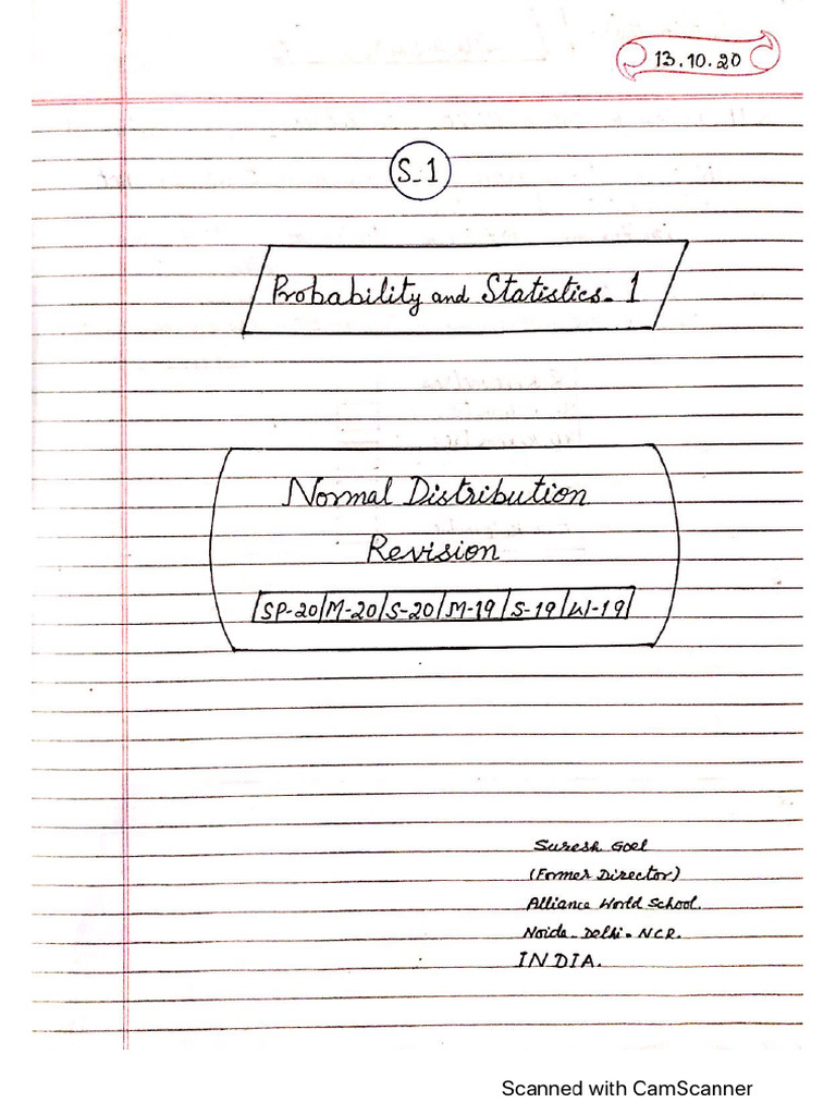 s1 The Normal Distribution Revision | PDF