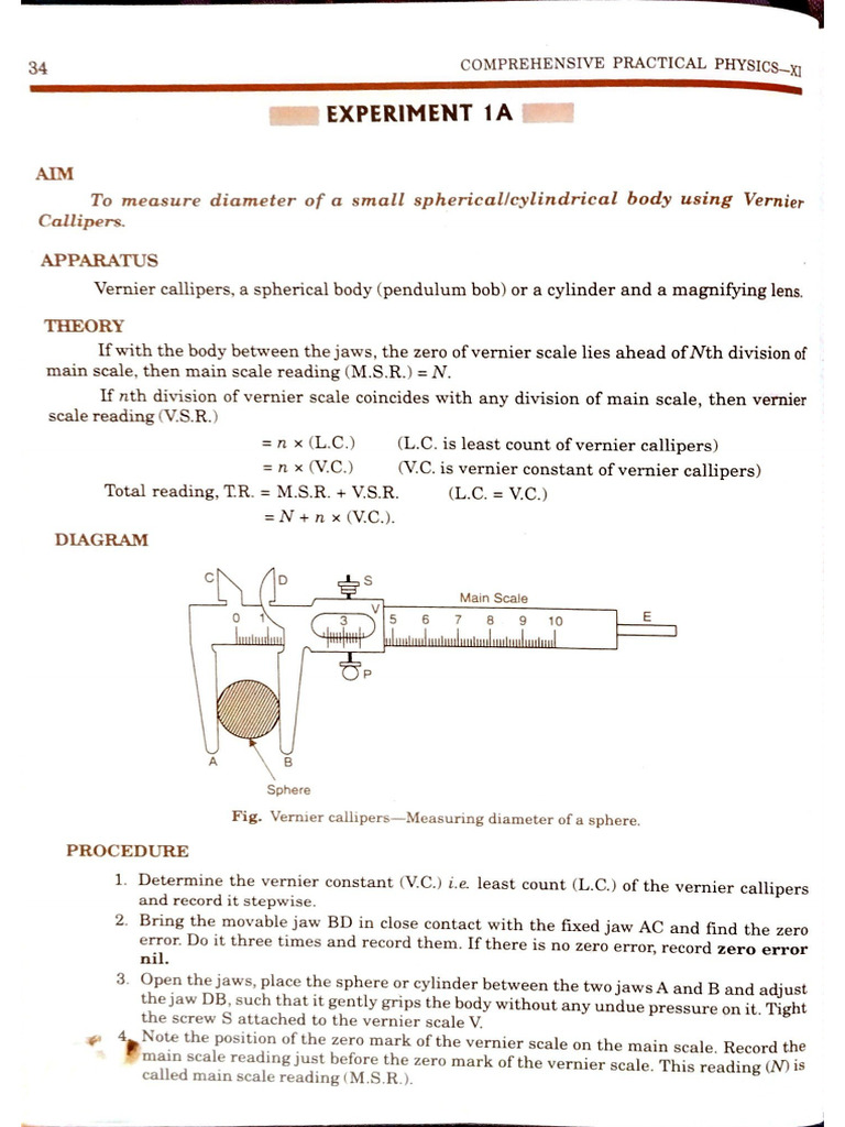 Class Xi Physics Practicals Pdf 