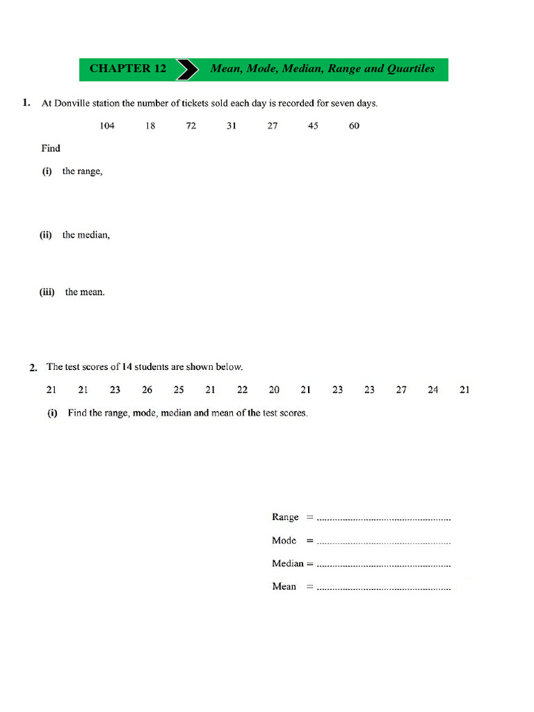 G9 Term 3 Midterm Review Pack | PDF | Sampling (Statistics)