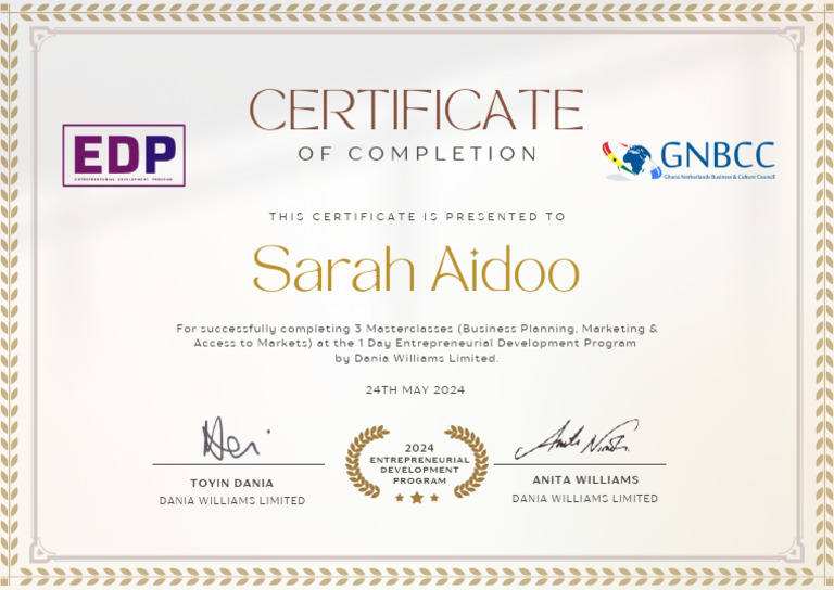 EDP - Sarah Aidoo | PDF | Business