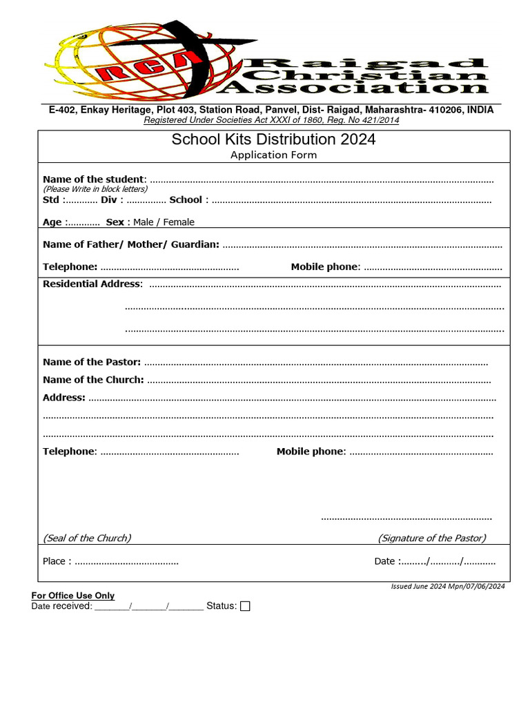 School Kits Distribution Application 2024 | PDF | Religion & Spirituality