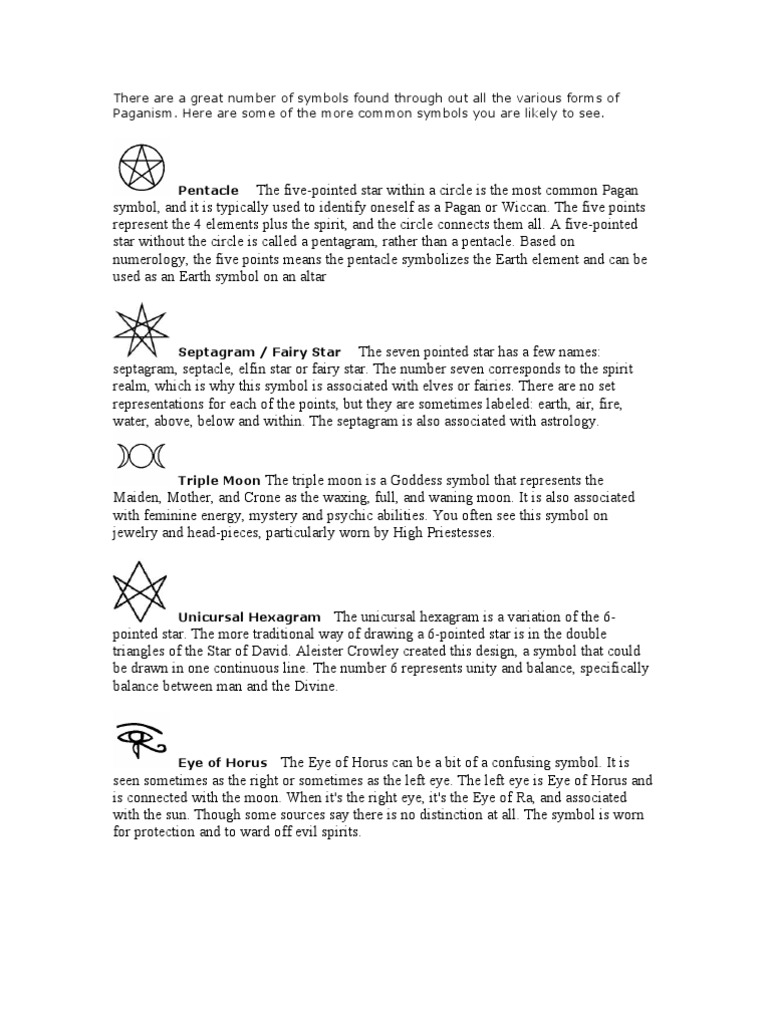 Wiccan Symbols | PDF | Wicca | Goddess