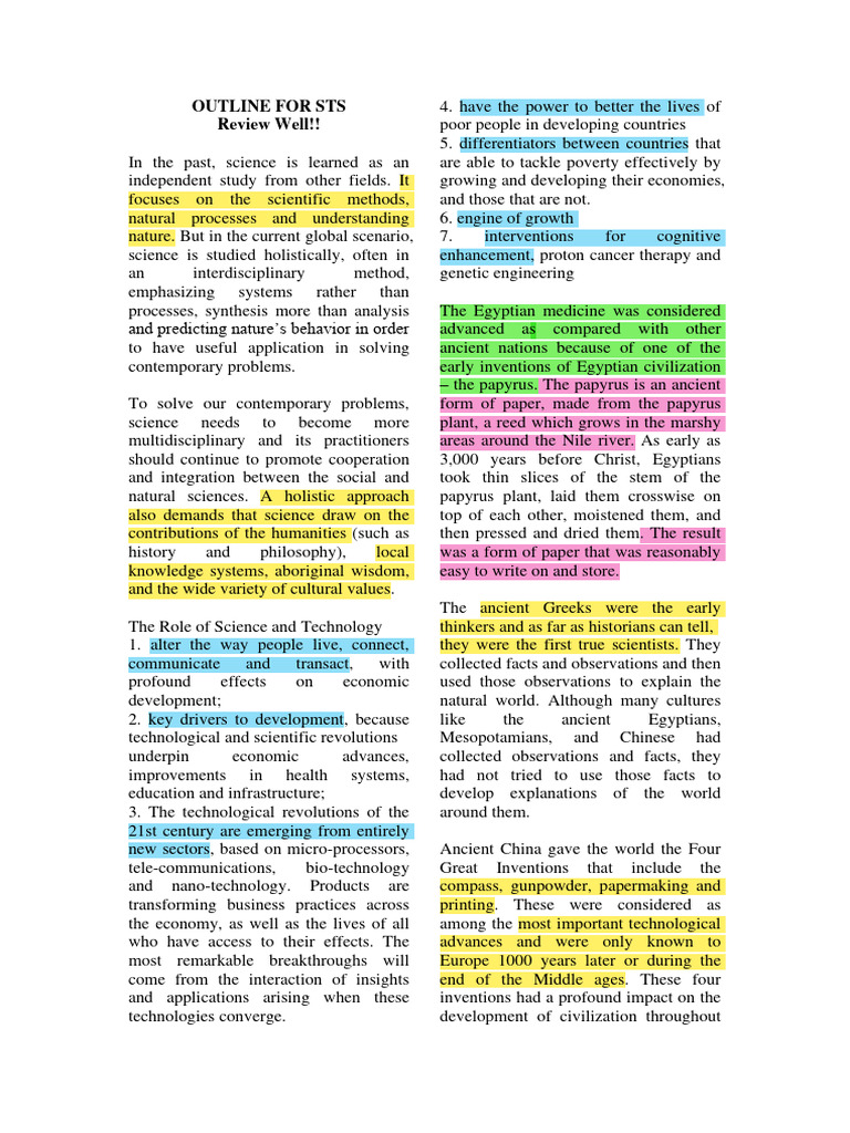 OUTLINE-FOR-STS | Download Free PDF | Galileo Galilei | Science