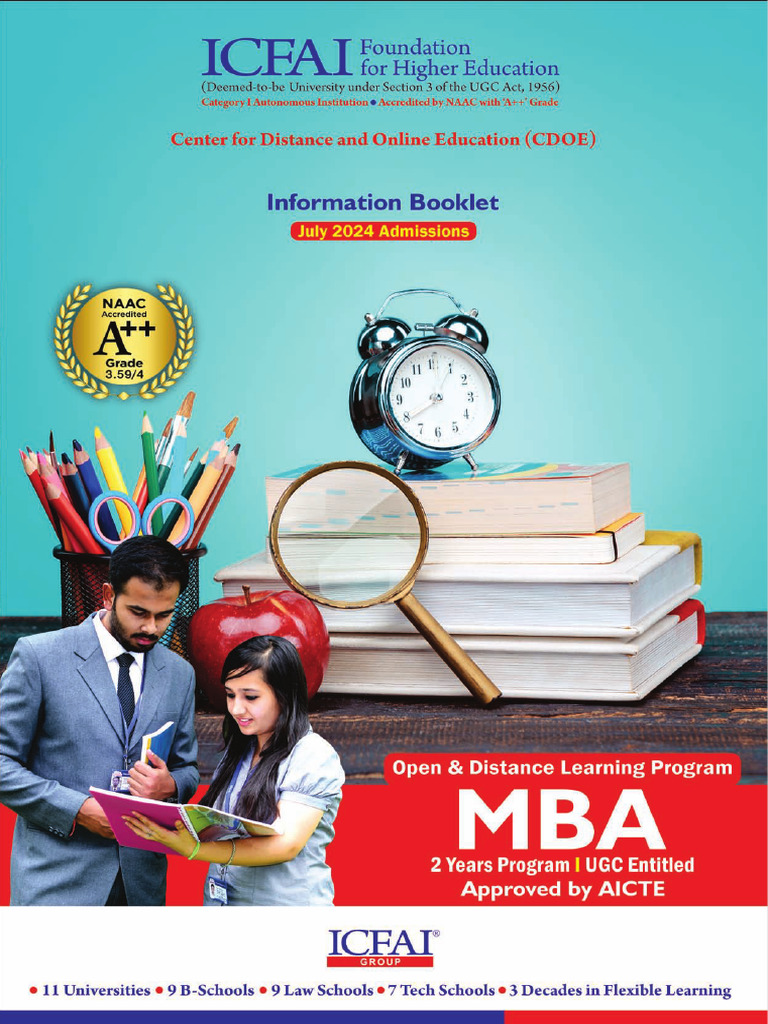 IFHE-Distance MBA Information Booklet - July 2024 | PDF | Master Of ...