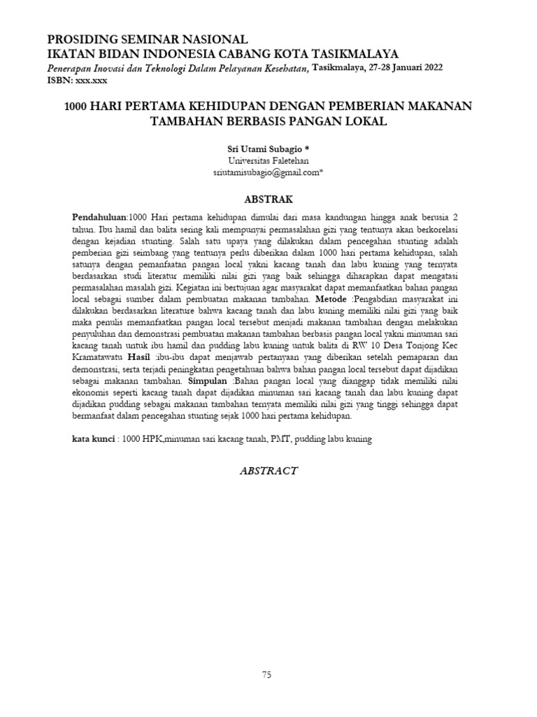 Prosiding Seminar Nasional Ikatan Bidan Indonesia Cabang Kota Tasikmalaya | PDF | Kesehatan Holistik