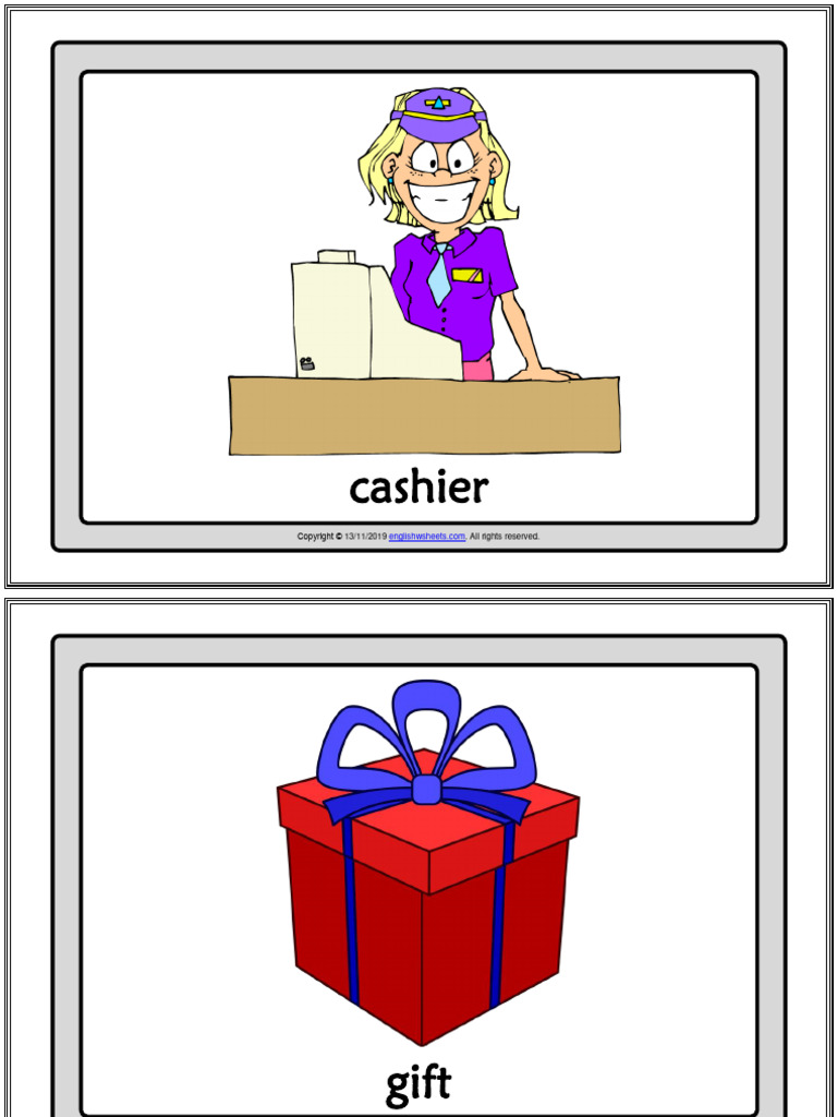 Shopping - Vocabulary FLASHCARDS | PDF | All Rights Reserved | Banking ...