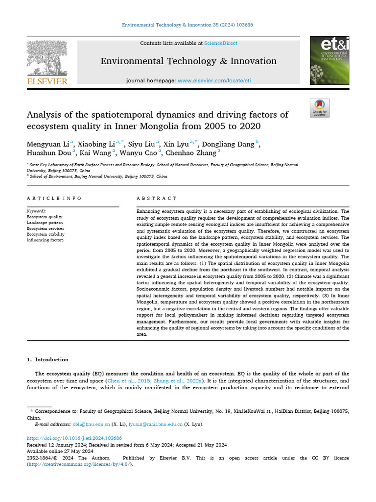 Analysis Of The Spatiotemporal Dynamics And Driving Fa 2024