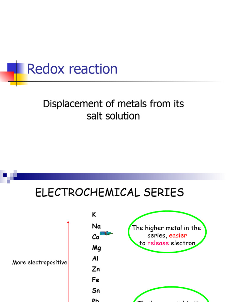 Redox Reaction C Displacement | Download Free PDF | Redox | Physical ...