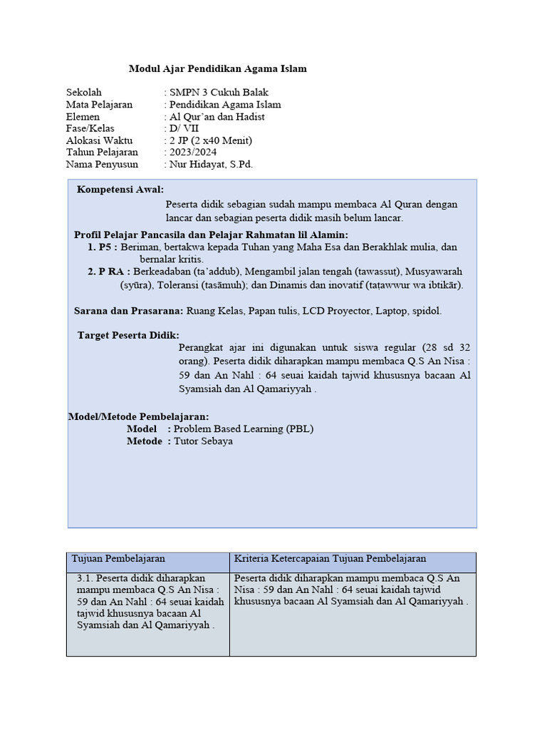 Modul Ajar 1 | PDF | Karier & Perkembangan | Kajian Bahasa Asing