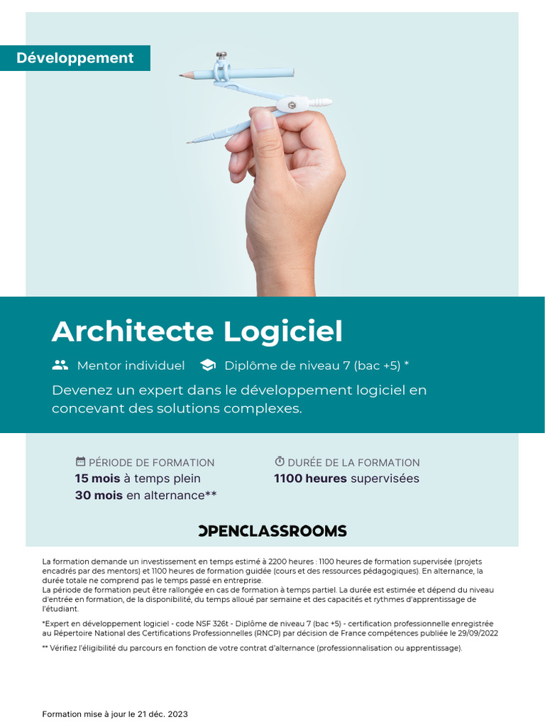 Formation Architecte Logiciel en 15 mois | PDF | Architecture de ...