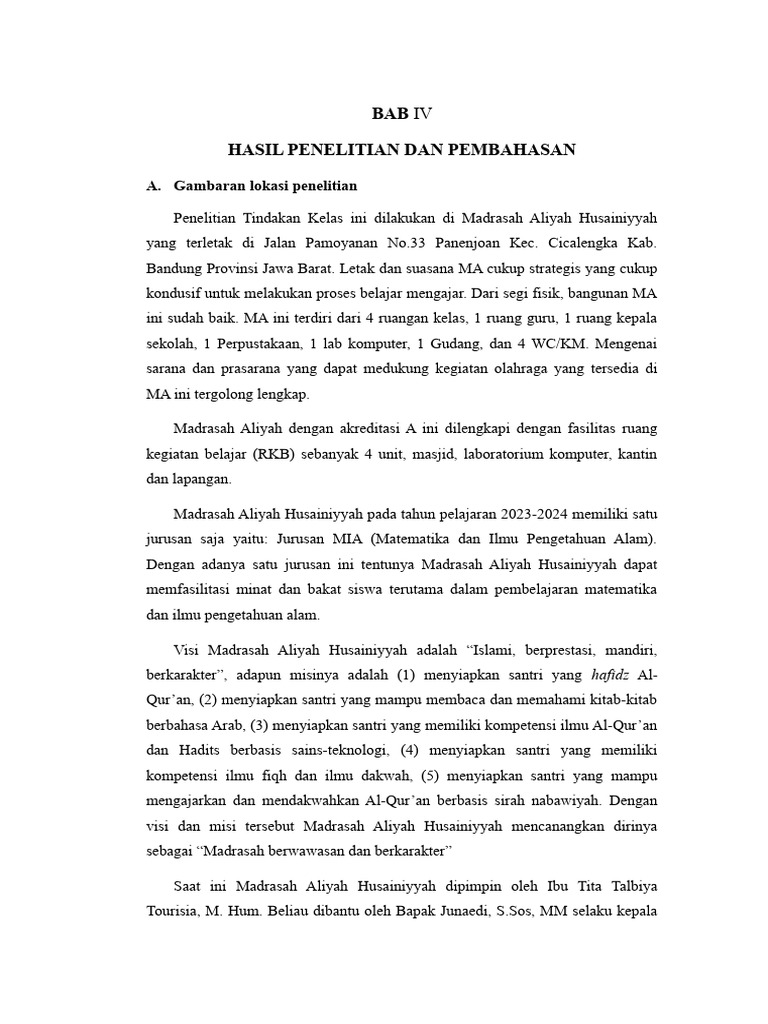 BAB - IV - Laporan - PTK - 1 (Rev Siklus 1) | PDF