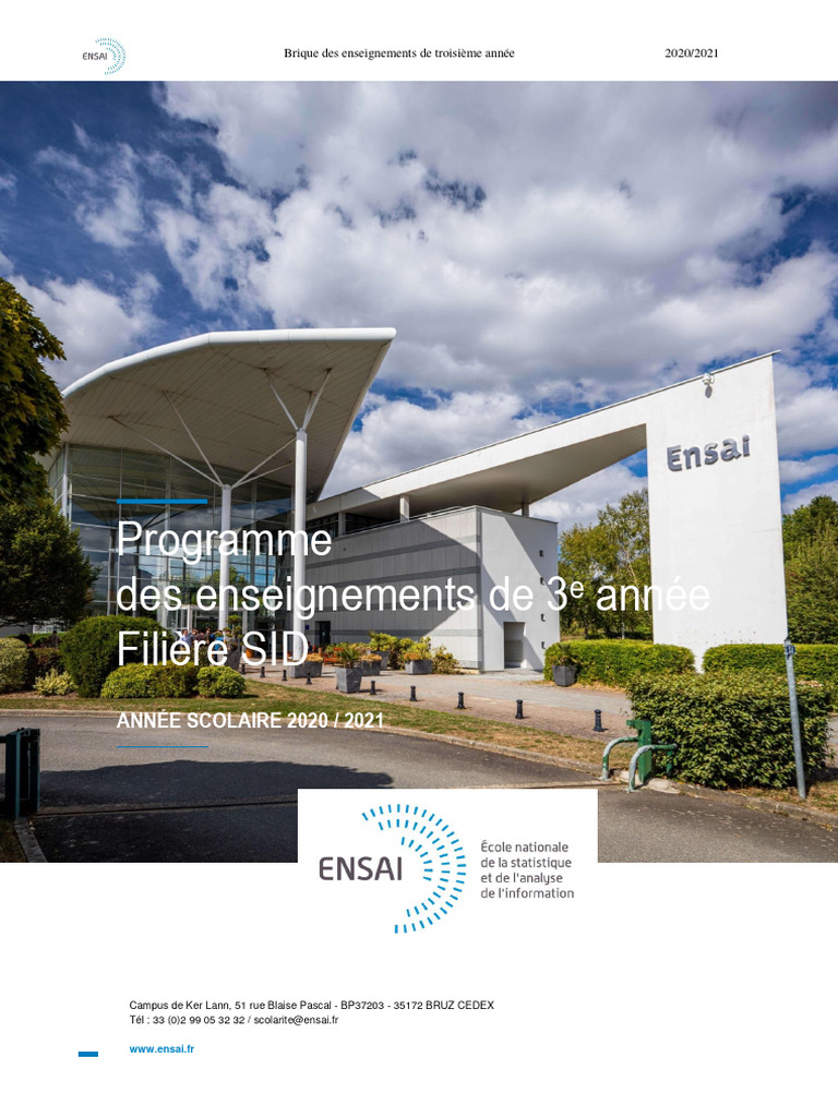 Programme 3e année SID 2020/2021 | PDF | Apprentissage automatique ...