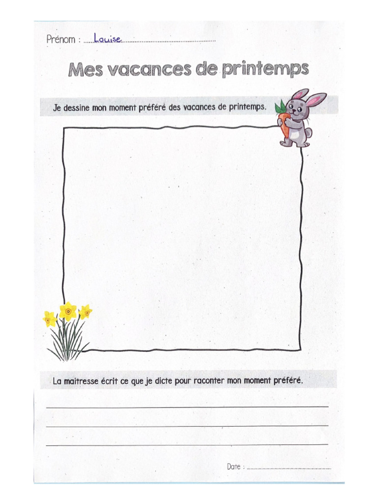 Mes Vacances de Printemps | PDF