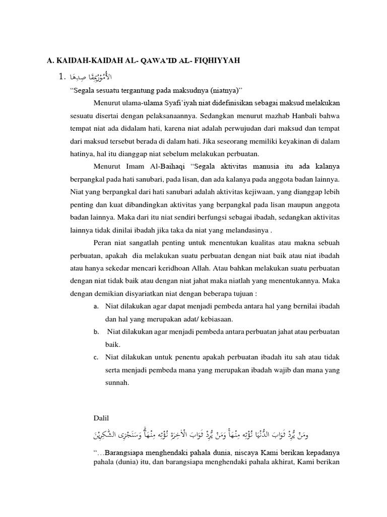 Tugas Akhir Al - Qawa'Id Al - Fiqhiyyah | PDF