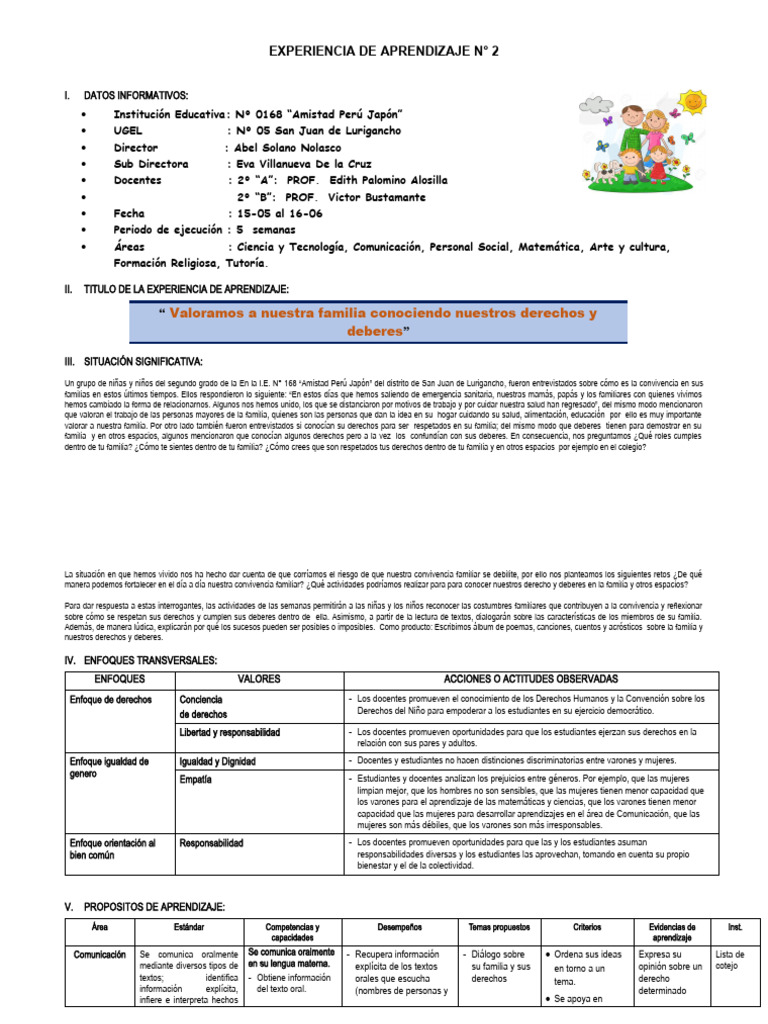 Experiencia_de_aprendizaje_2 | PDF | Números | Sustracción