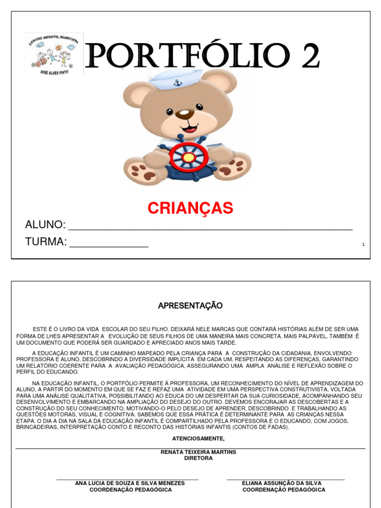 PORTIFÓLIO - CRIANÇAS BEM PEQUENAS 2 | PDF | Pré-escola | Aprendizado