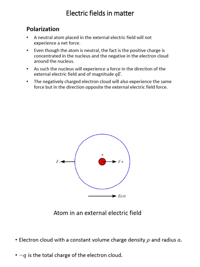 Electric Fields and Polarization in Matter | PDF | Dielectric ...