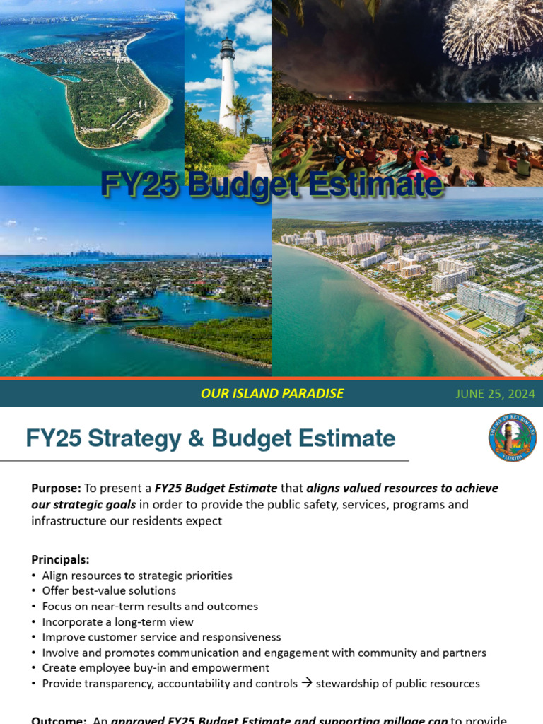 Key Biscayne FY25 Budget Overview | PDF | Taxes | Expense