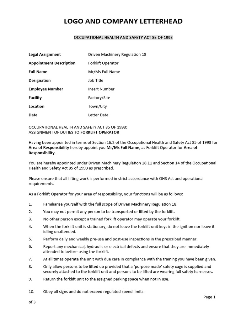 DMR18 Forklift Driver | PDF | Forklift | Occupational Safety And Health
