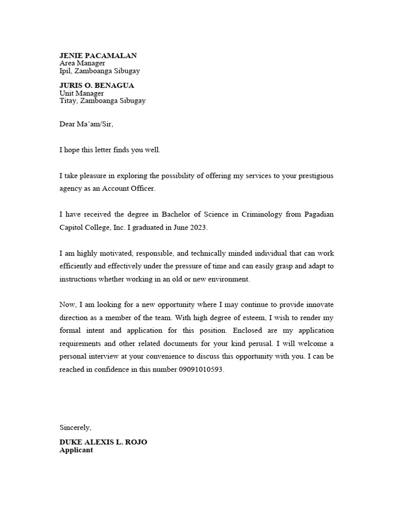 Application-Letter Duke | PDF