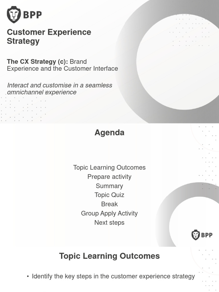 Class Slides - CX Design Process Brand Experience and the Customer ...