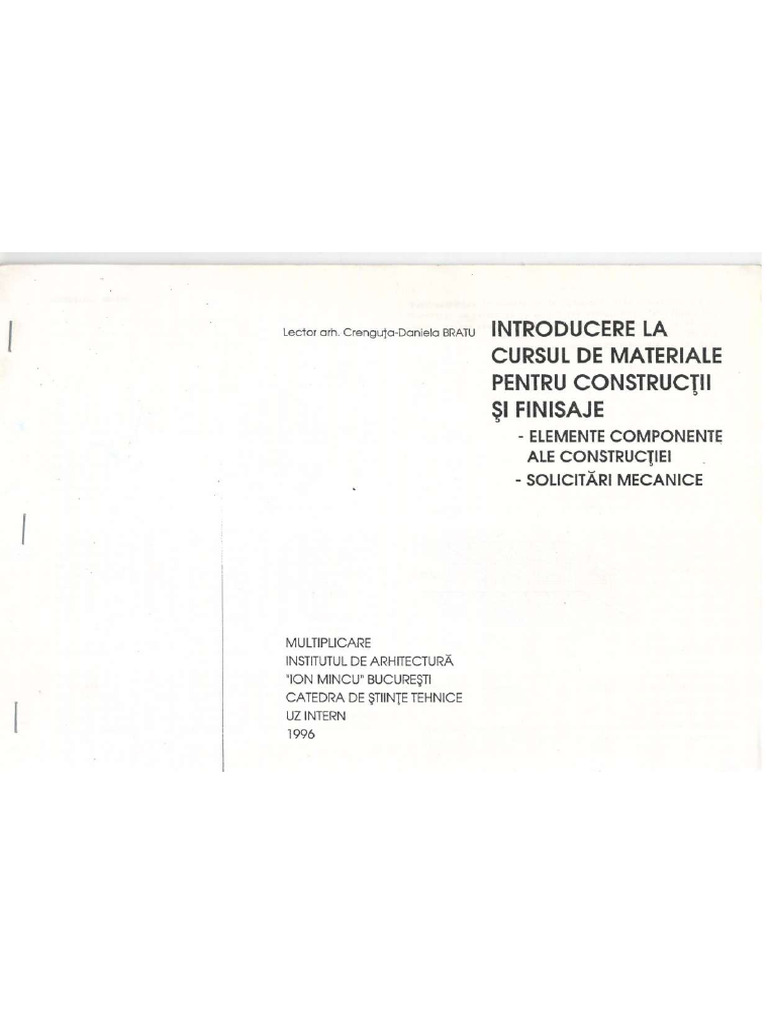 Int Materiale Crenguta Bratu | PDF