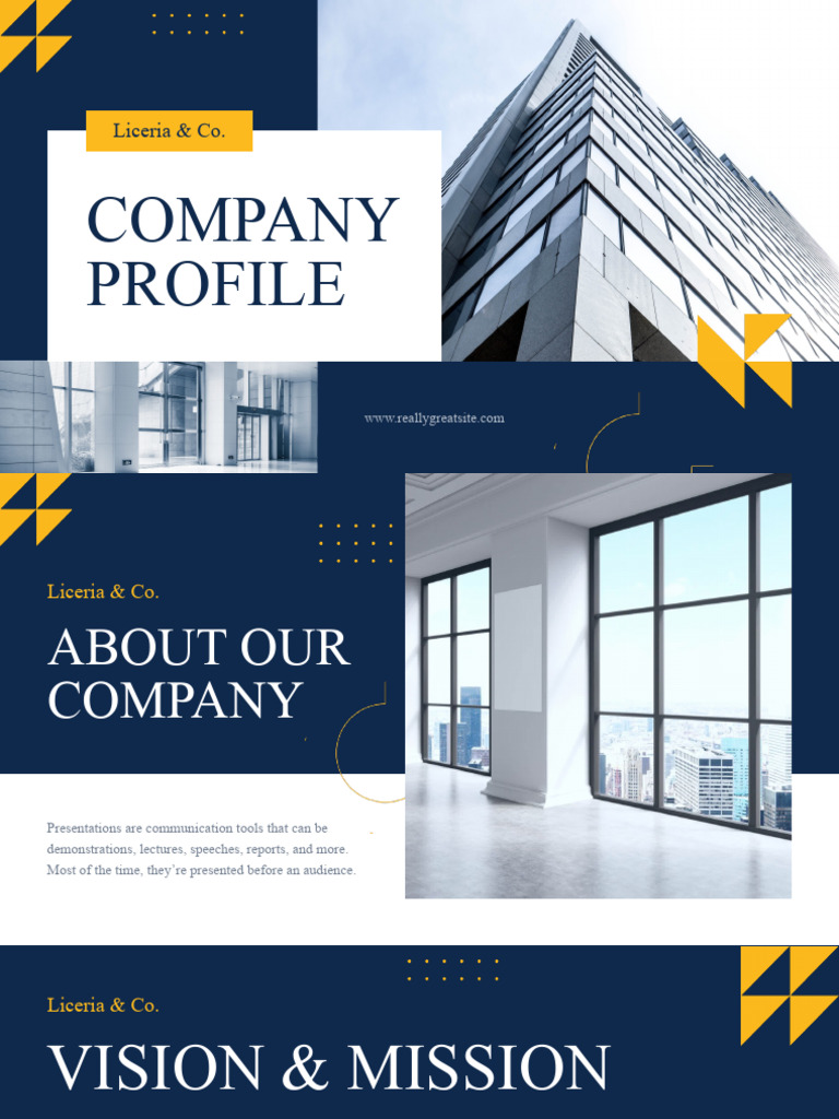 Blue Yellow Modern Elegant Company Profile | PDF | Art