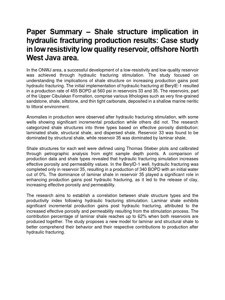 Tugas Penfor - Anggada Arya Palastra - Paper Summary | PDF | Shale | Petroleum Reservoir