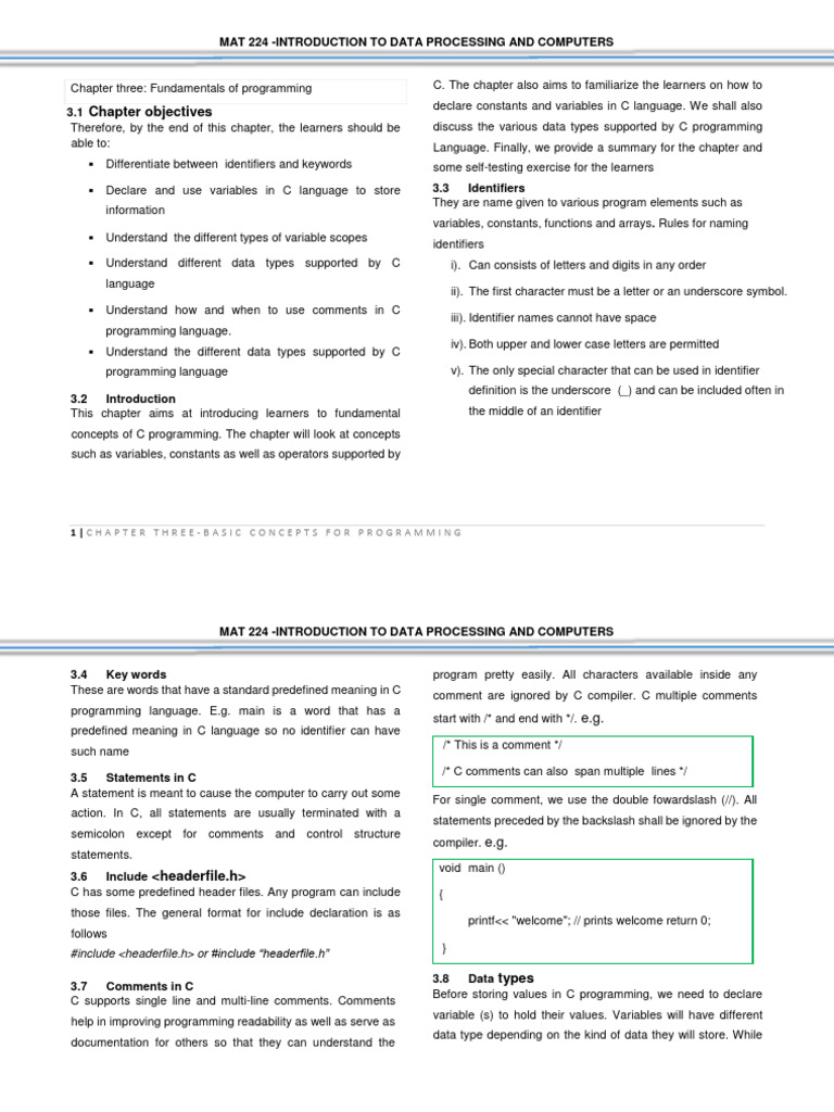 Chapter 5-Programming Fundamentals | Download Free PDF | Integer (Computer Science) | Data Type