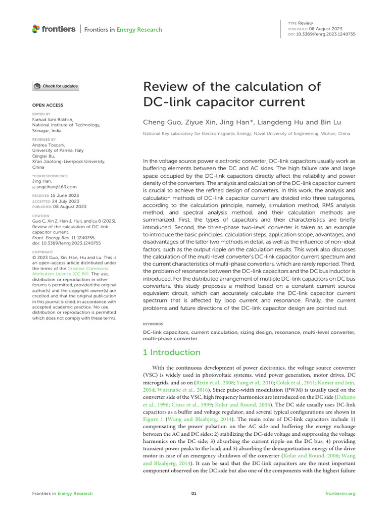 Review of The Calculation of DC-link Capacitor Cur | PDF | Capacitor | Direct Current