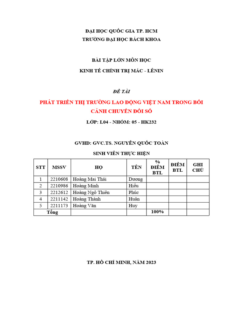 BK232 BTL Mẫu | PDF