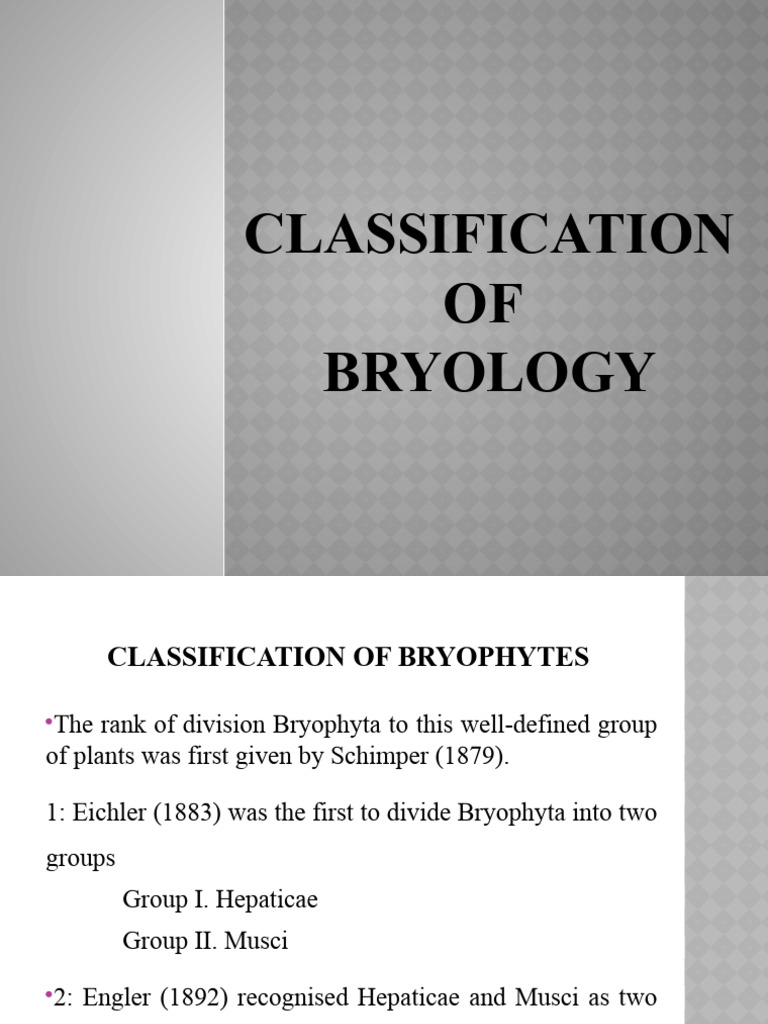 Bryology Classification | PDF | Moss | Plants