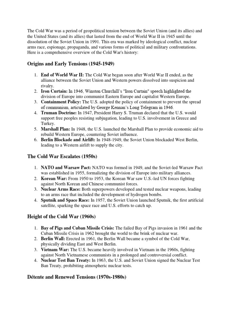 The Cold War was a period of geopolitical tension between the Soviet ...