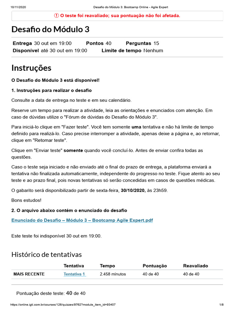 Desafio Módulo 3: Bootcamp Agile Expert | PDF