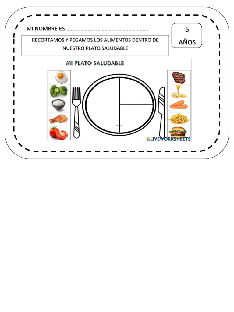 FICHA de TRABAJO Plato Saludable | PDF