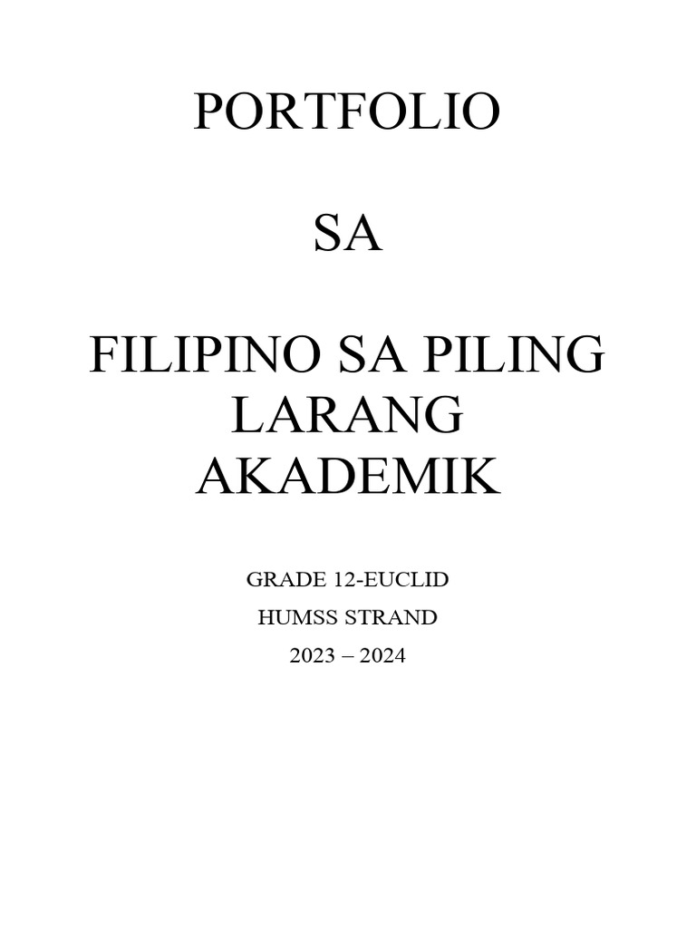 FPL Portfolio Filipino | PDF