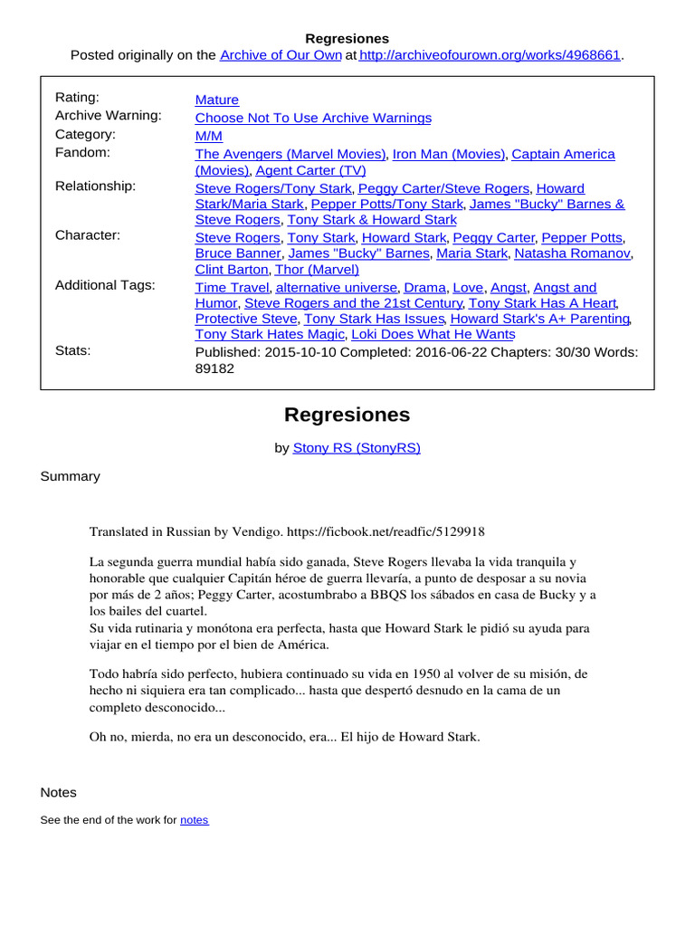 Regresiones: Viaje en el Tiempo M/M | PDF