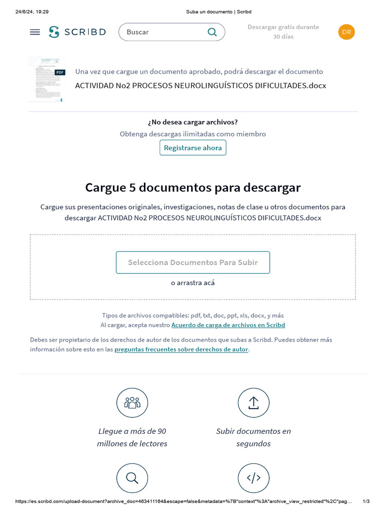 Suba Un Documento - Scribd | PDF | Scribd | Sitios web